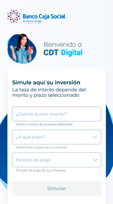 CDT Digital Banco Caja Social - Asesor